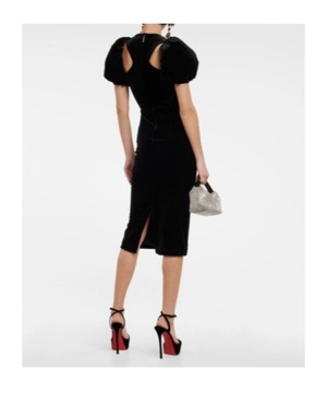 CHRISTOPHER KANE Wrap Velvet Midi Dress