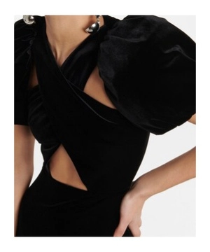 CHRISTOPHER KANE Wrap Velvet Midi Dress