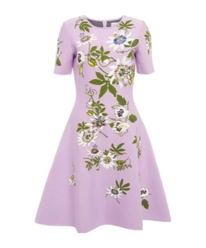 Oscar De La Renta Floral Jacquard Knit Minidress - Purple