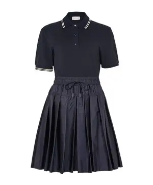 Moncler Lapel Short-sleeved Dress - Black