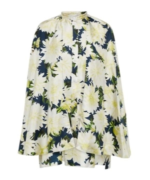 Oscar De La Renta Floral Cotton-blend Blouse - Multicolor