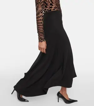 MUGLER Asymmetric Knitted Midi Skirt