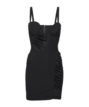 NENSI DOJAKA Cutout Jersey Minidress - Black