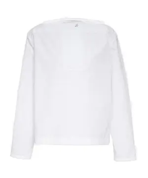 JIL SANDER Cotton Poplin Pleated Top - White
