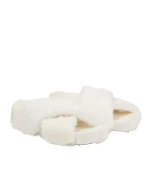 JIL SANDER Shearling Sandals - White