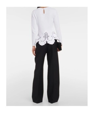 Oscar De La Renta Lace-trimmed Cotton Sweater