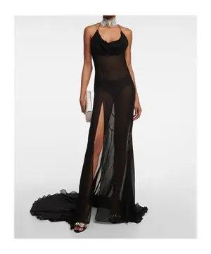 Alessandra Rich Silk Georgette Dress