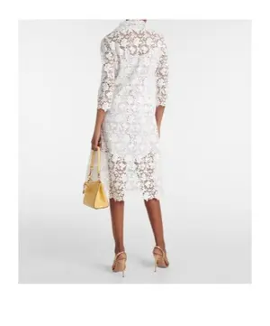 Oscar De La Renta Embellished Lace Midi Dress