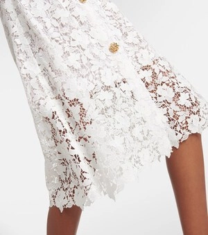 Oscar De La Renta Embellished Lace Midi Dress