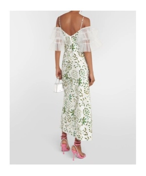 RODARTE Floral Silk Midi Dress