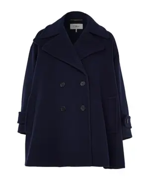 Chloé Collared Long-sleeved Coat - Black
