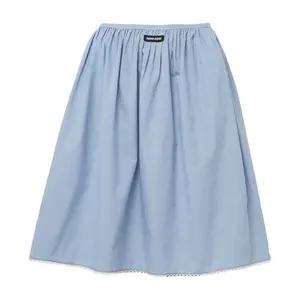 Miu Miu Logo Detail Midi Skirt - Blue