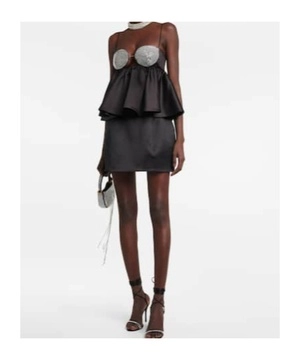 Magda Butrym Crystal-embellished Silk-blend Top