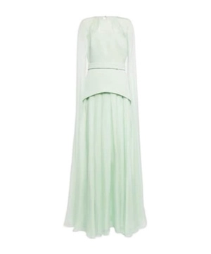 SAFIYAA LONDON Gloria Silk And Crepe Gown - White