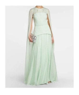 SAFIYAA LONDON Gloria Silk And Crepe Gown