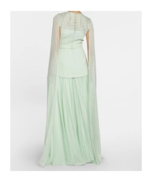 SAFIYAA LONDON Gloria Silk And Crepe Gown