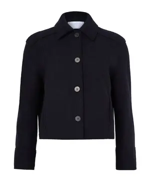 Harris Wharf London Boiled Wool Short Jacket - Blue