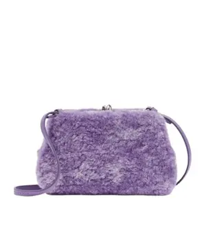 JIL SANDER Goji Micro Shearling Shoulder Bag - Purple