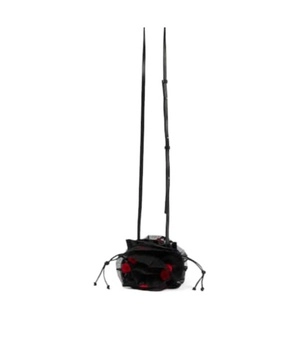 Magda Butrym Floral Satin Bucket Bag - Black