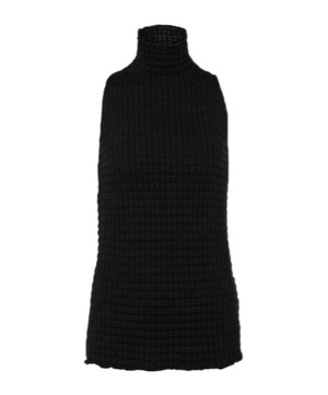 JIL SANDER Frayed Cotton Top - Black