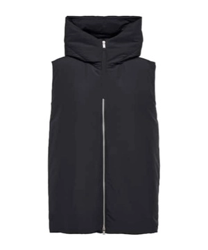 JIL SANDER Oversized Hooded Down Vest - Black