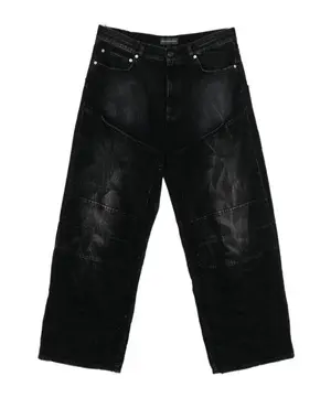 Balenciaga Faded Relaxed-fit Jeans - Black