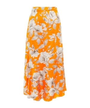 Erdem Griselda Floral Satin Midi Skirt