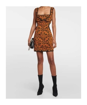 MARINE SERRE Jacquard Openwork Dress