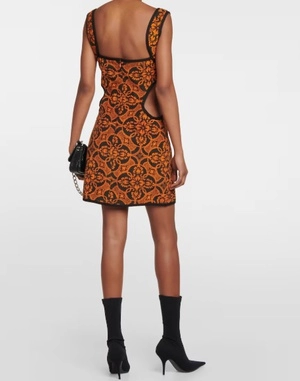 MARINE SERRE Jacquard Openwork Dress
