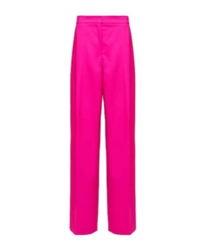 Oscar De La Renta Pleated High-rise Wool And Mohair Pants - Pink