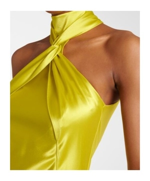 Galvan Portico Halterneck Satin Gown