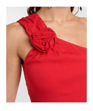 Blumarine Floral Appliqué One-shoulder Mini Dress