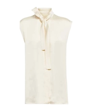 JIL SANDER Satin Sleeveless Blouse - White