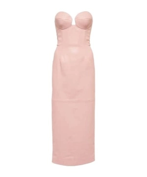 Magda Butrym Leather Bustier Midi Dress - Pink