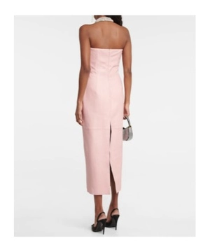 Magda Butrym Leather Bustier Midi Dress