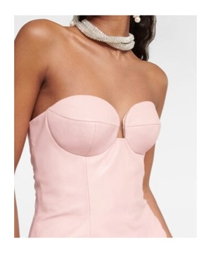 Magda Butrym Leather Bustier Midi Dress