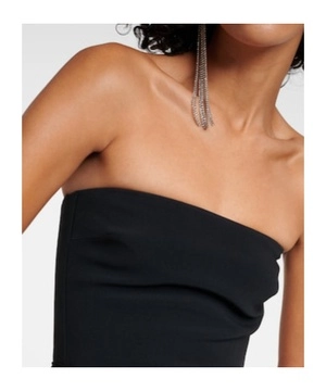 David Koma Tulle-trimmed Ruched Bustier Gown
