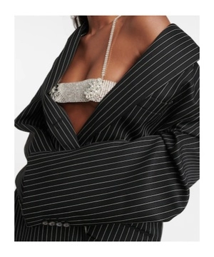 Magda Butrym Crystal Embellished Mesh Bandeau Top