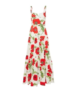 Oscar De La Renta Printed Multi-layered Maxi Dress - White