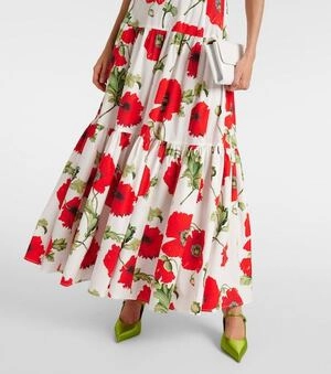 Oscar De La Renta Printed Multi-layered Maxi Dress