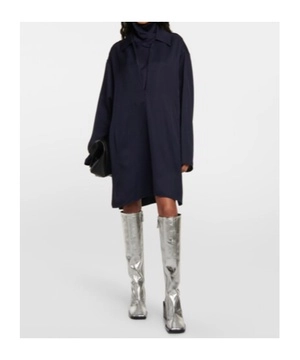 JIL SANDER Metallic Leather Knee-high Boots