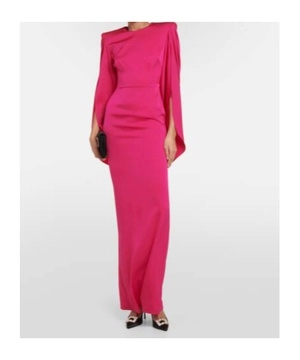Alex Perry Caped Satin Crêpe Gown