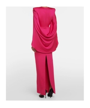 Alex Perry Caped Satin Crêpe Gown