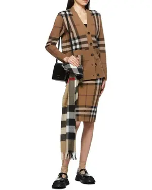 Burberry Checked Knitted Cardigan