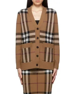 Burberry Checked Knitted Cardigan