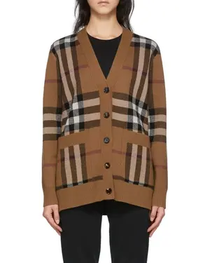 Burberry Checked Knitted Cardigan