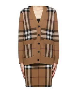 Burberry Checked Knitted Cardigan