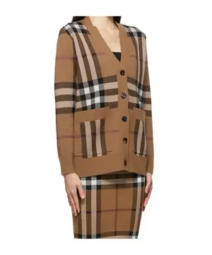 Burberry Checked Knitted Cardigan