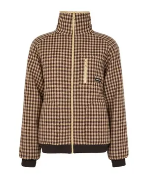 Miu Miu High Collar Long Sleeve Cotton Coat - Multicolor