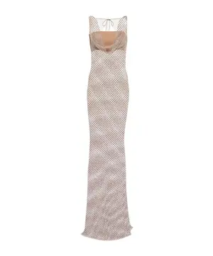 Giuseppe Di Morabito Embellished Mesh Gown - Nude